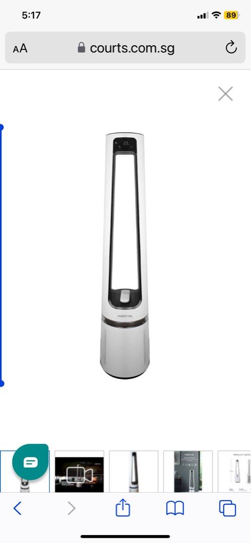 Mistral Blade Free Fan with air purifier, Furniture & Home Living ...