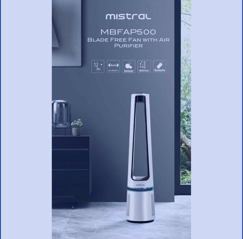 Mistral Blade Free Fan with air purifier, Furniture & Home Living ...