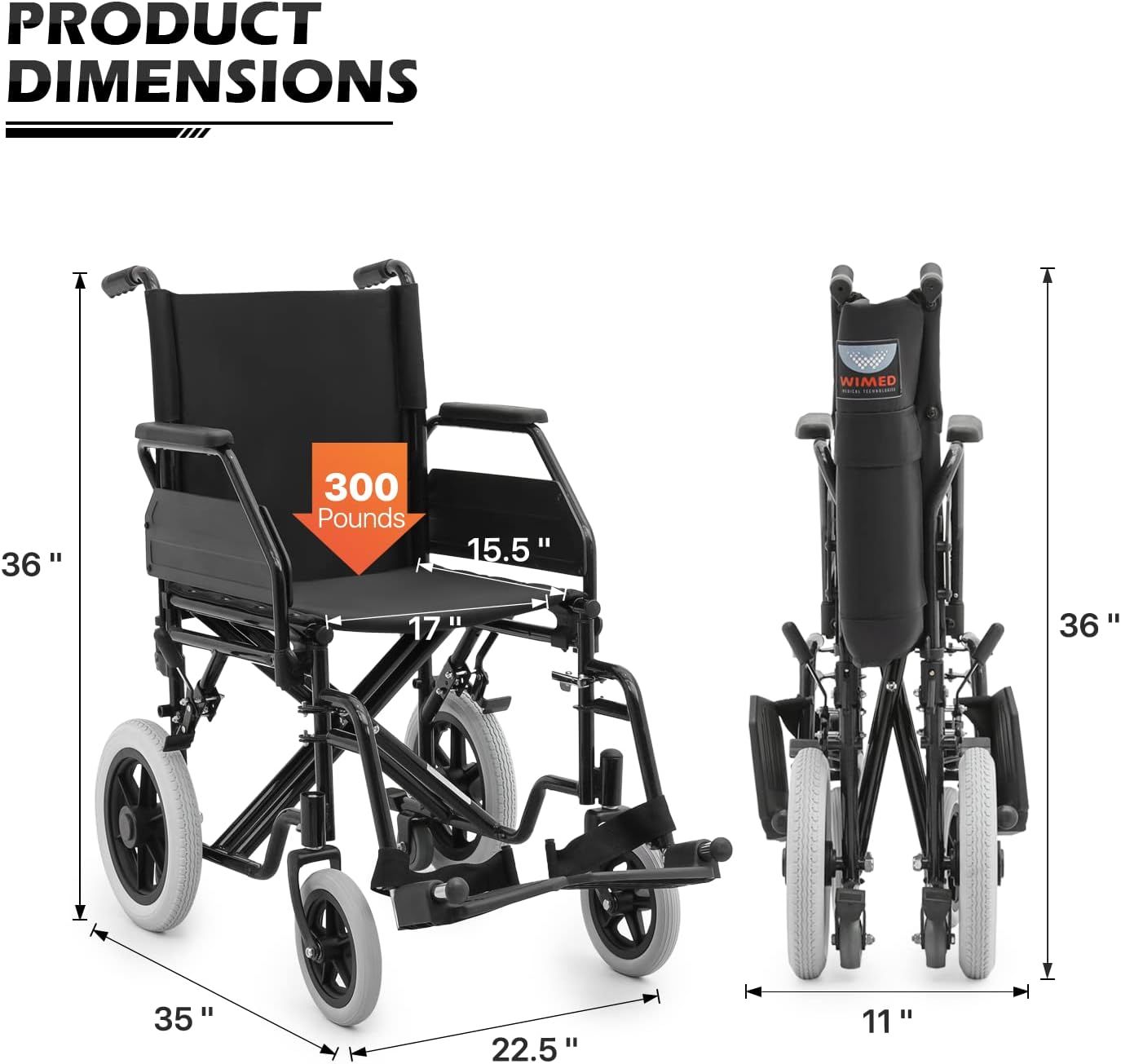 MoNiBloom Folding Lightweight Wheelchair, Portable User-Friendly Wheel ...