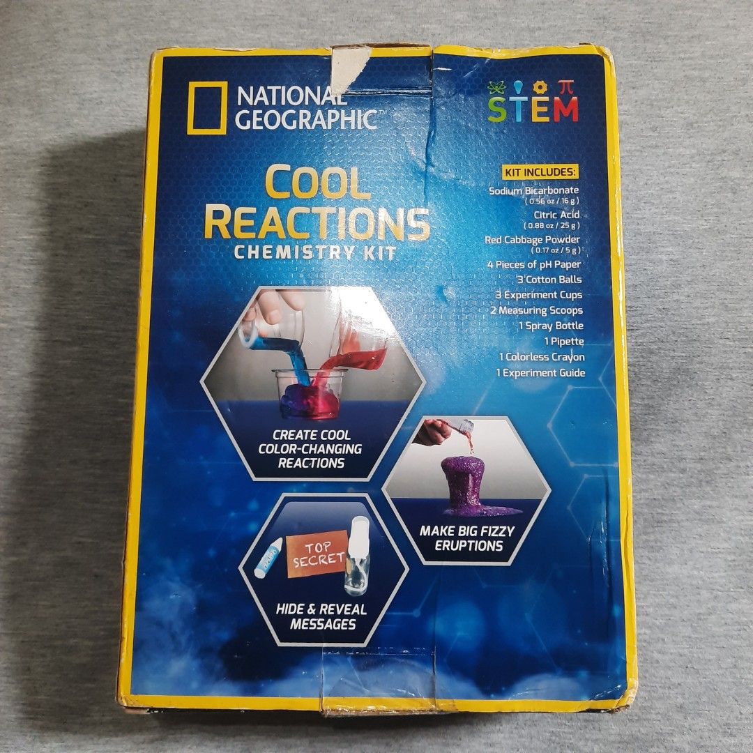 National Geographic Cool Reactions Chemistry Kit STEM Mainan Edukasi ...
