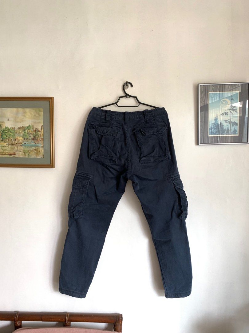 Navy Blue Cargo Pants, Men's Fashion, Bottoms, Jeans on Carousell