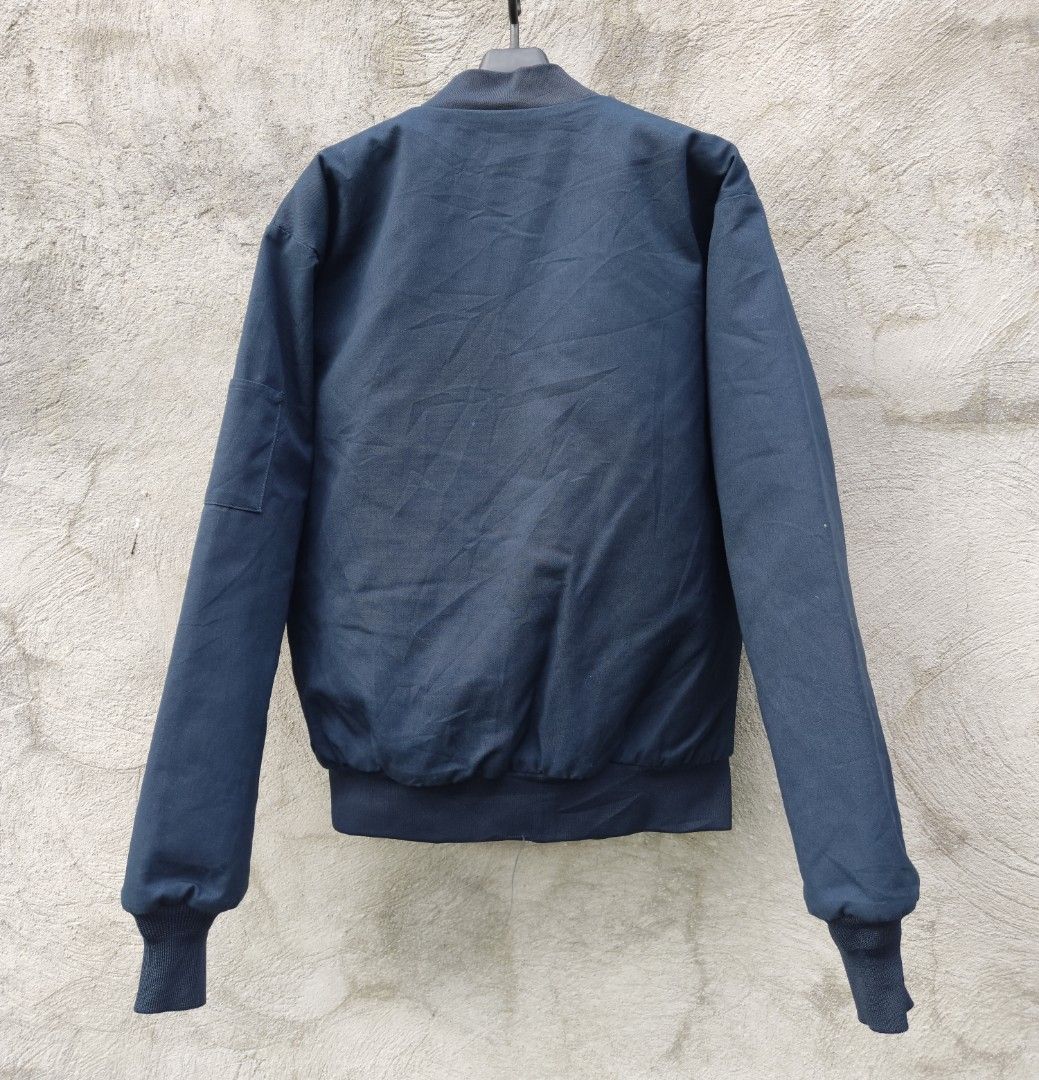 Navy Blue Work Wear Bomber Jacket, Boxy Cropped on Carousell