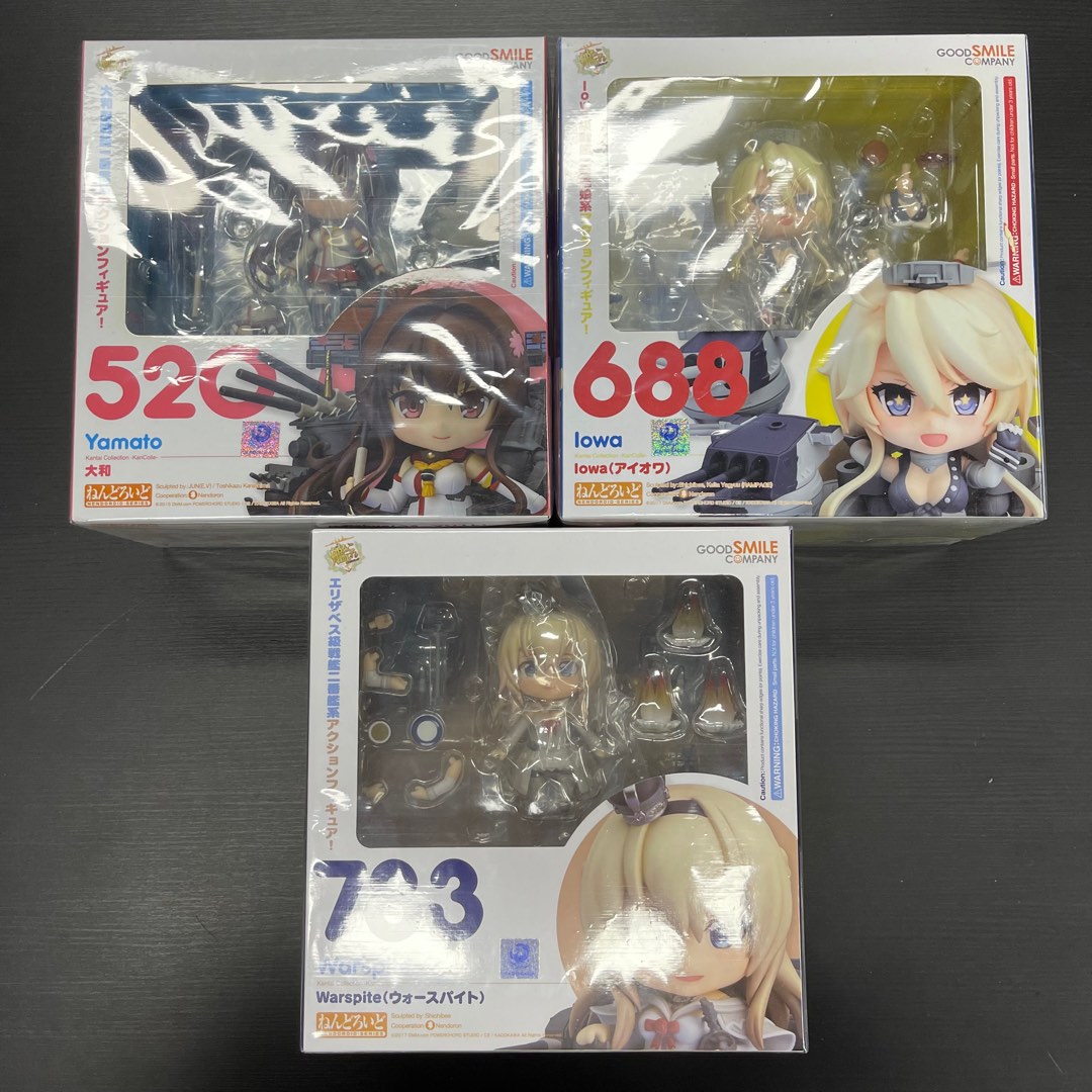 NENDOROID 520 688 783 艦 Collect Yamato Iowa Warspite 黏土人 大和 衣阿華 厭戰號 艦隊 ...