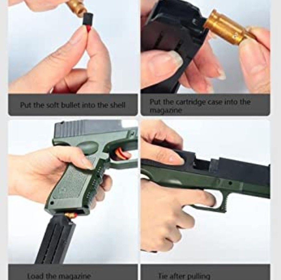 Nerf Soft bullet Glock 18 Shell Throwing throw Ejecting eject Model toy ...