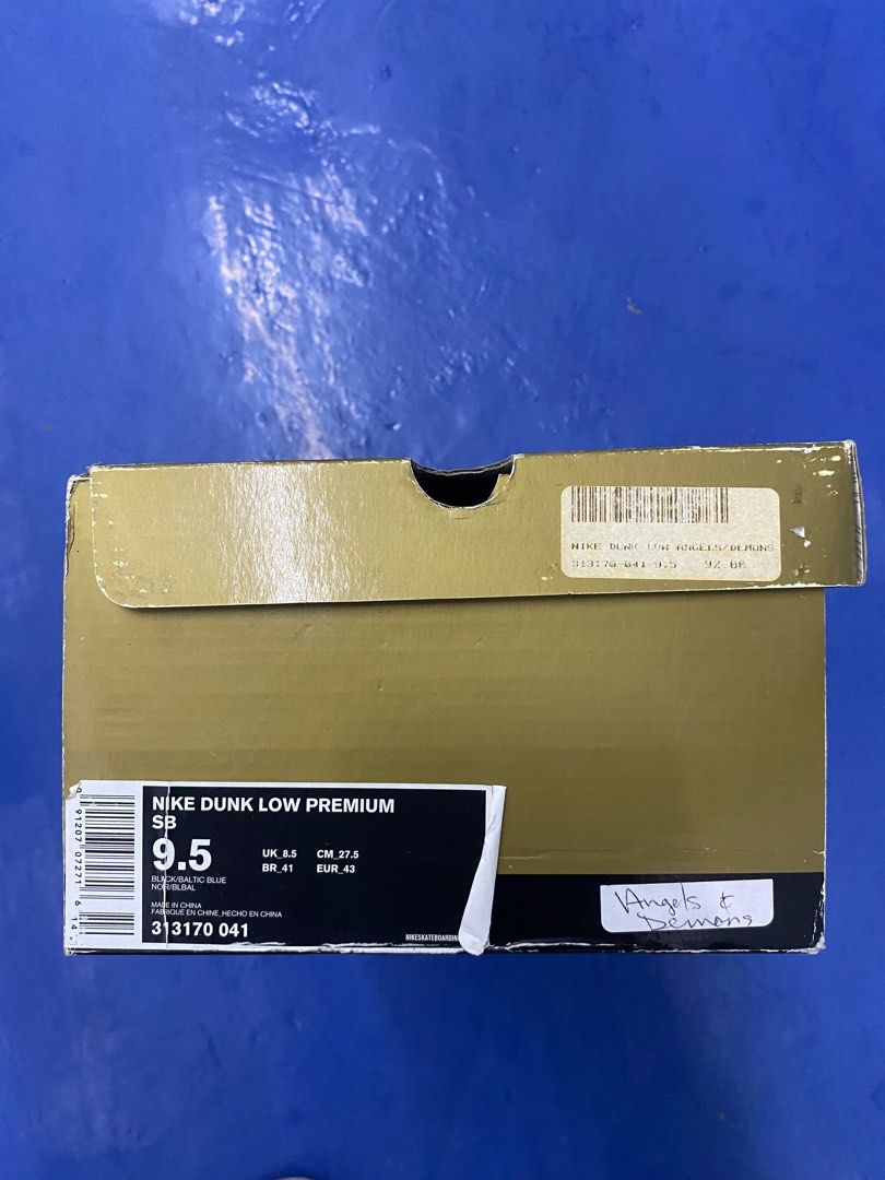 Nike Dunk Low Premium SB Angels & Demons US9.5 UK8.5, Men's Fashion ...