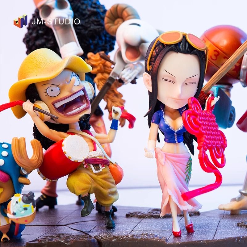 One Piece Straw Hat Crew Lion Dance Statue Figure GK Luffy Zoro Chopper ...