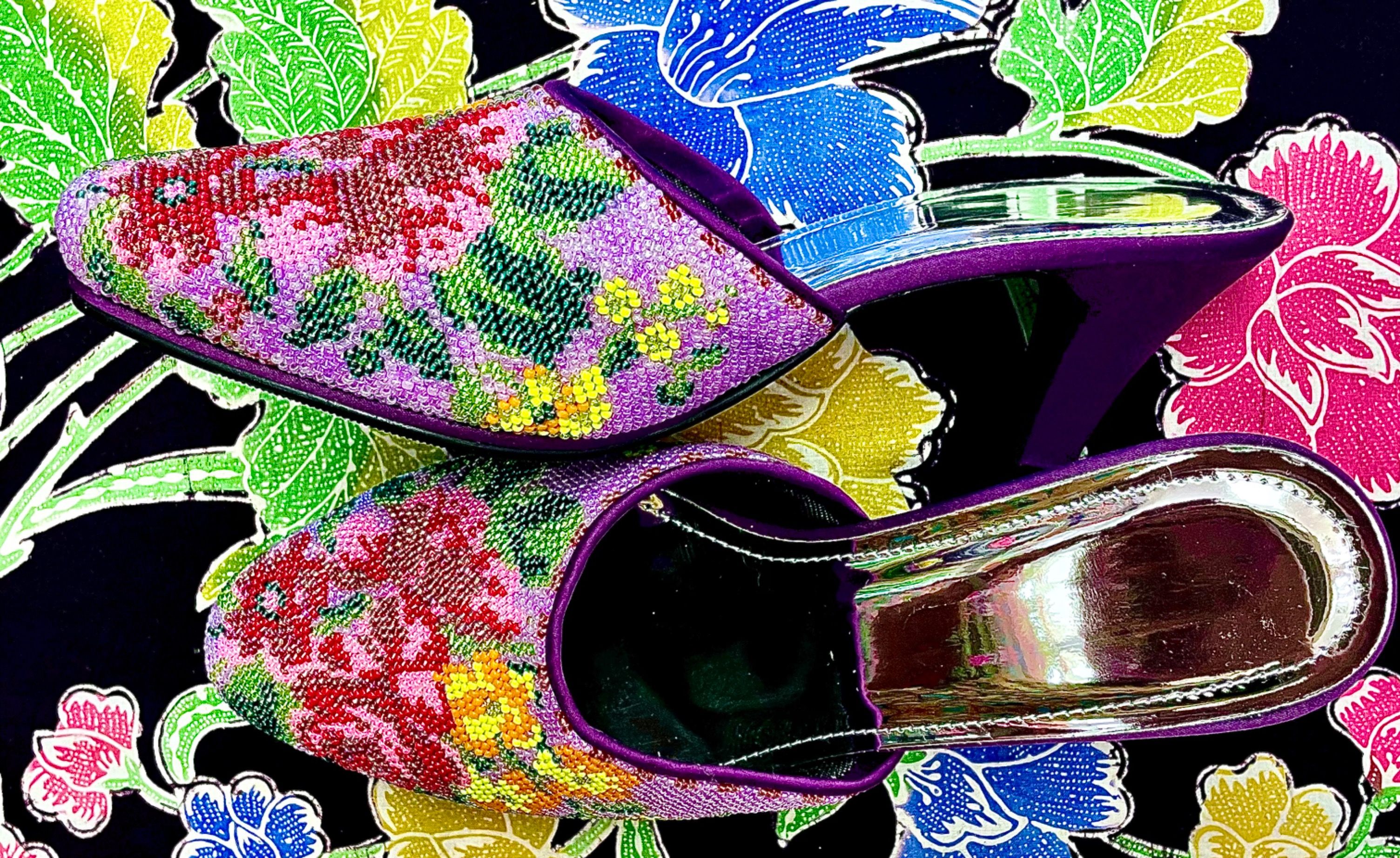 Peranakan Beaded Shoes, Luxury, Sneakers & Footwear on Carousell