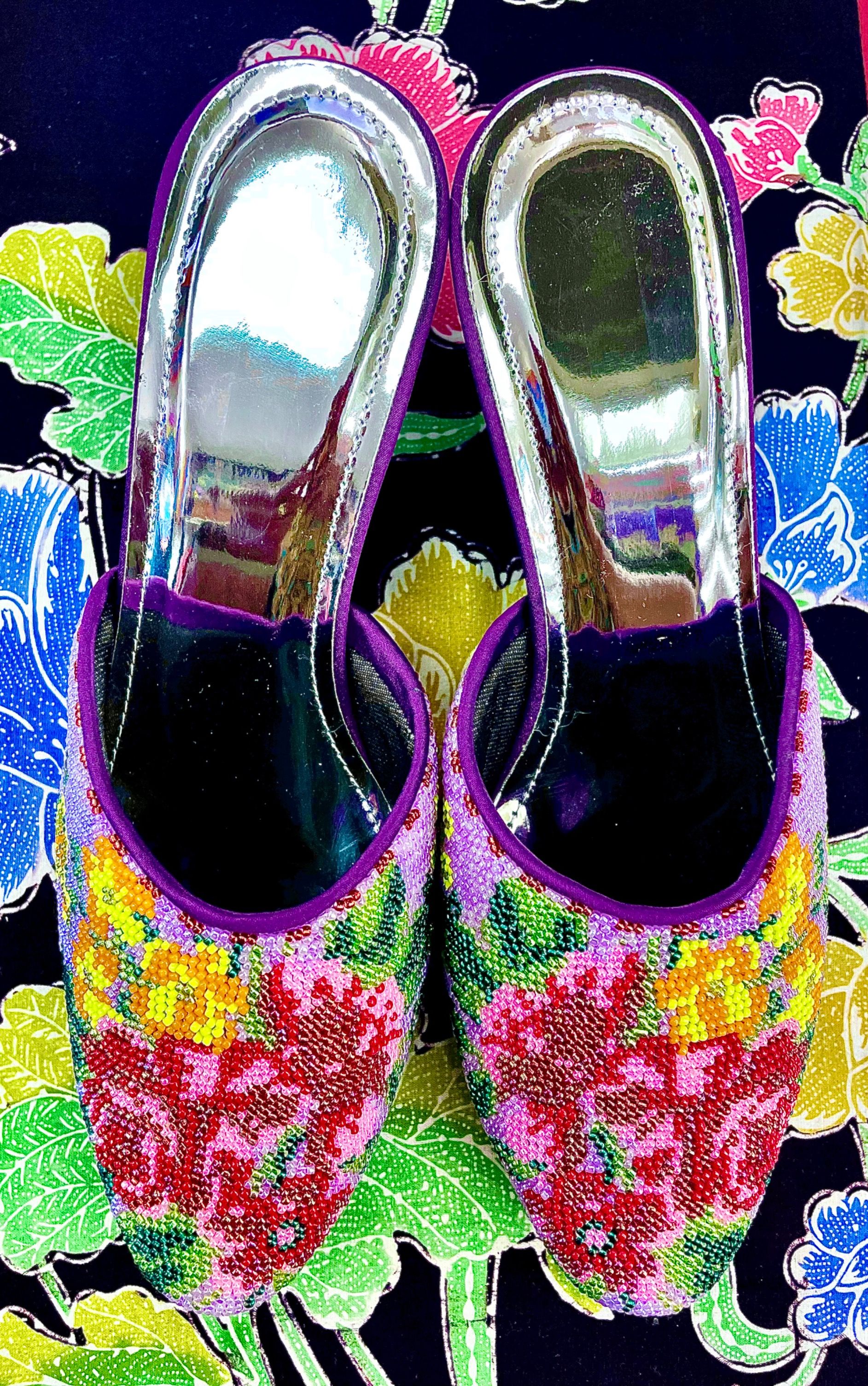 Peranakan Beaded Shoes, Luxury, Sneakers & Footwear on Carousell