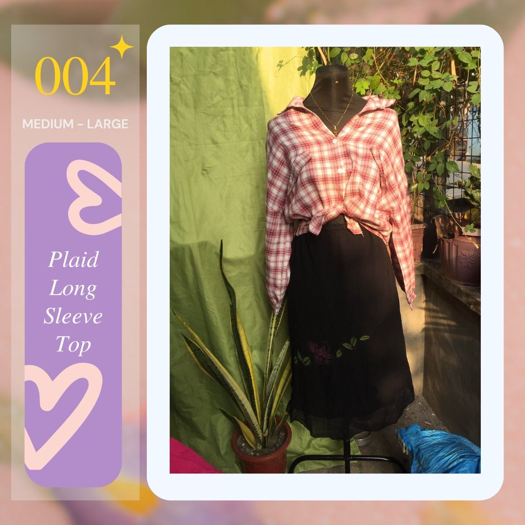 Plaid Long Sleeve Top Womens Fashion Tops Longsleeves On Carousell