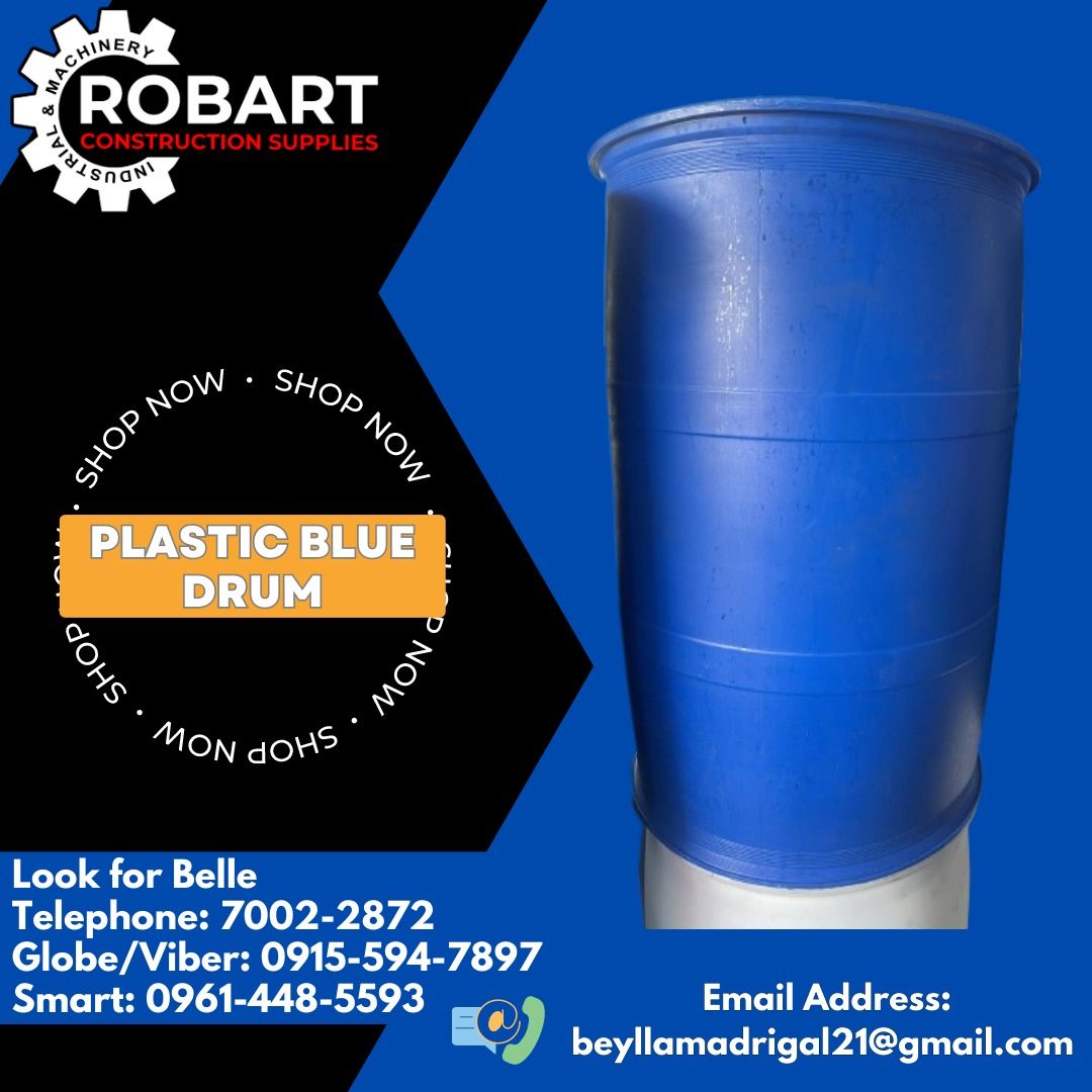 Plastic Blue Drum, Commercial & Industrial, Construction Tools ...
