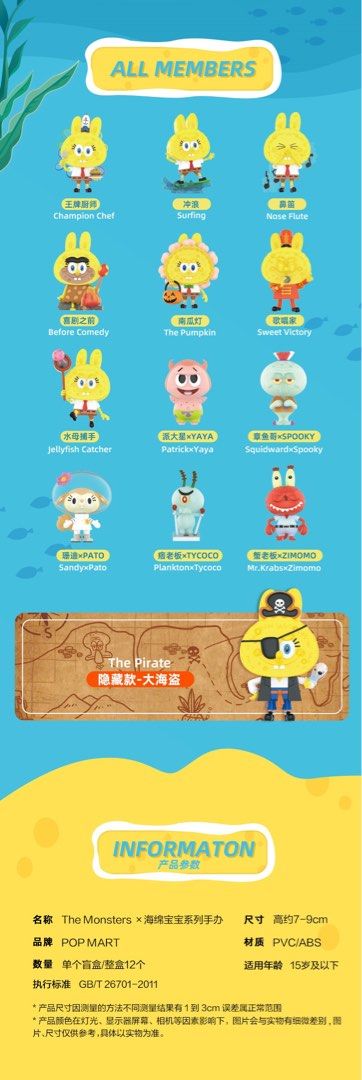 Popmart labubu SpongeBob SquarePants full set of 13 including secret ...