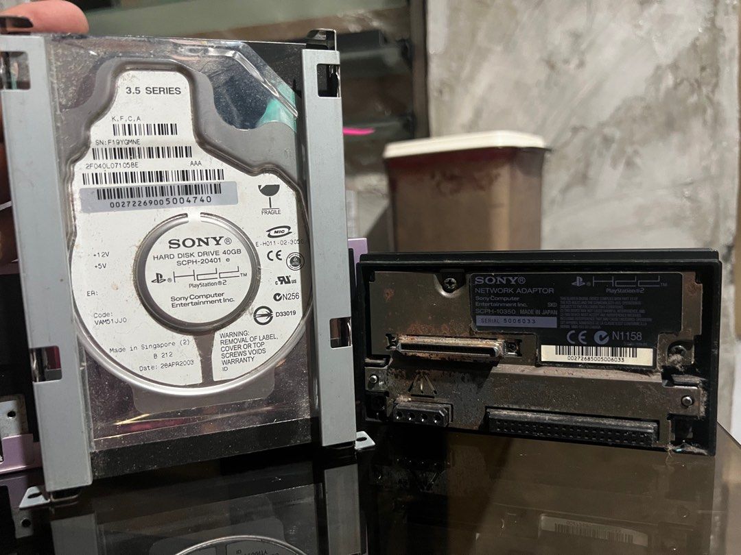 PS2 Sakura Pink with official network adaper and hdd, Video Gaming ...