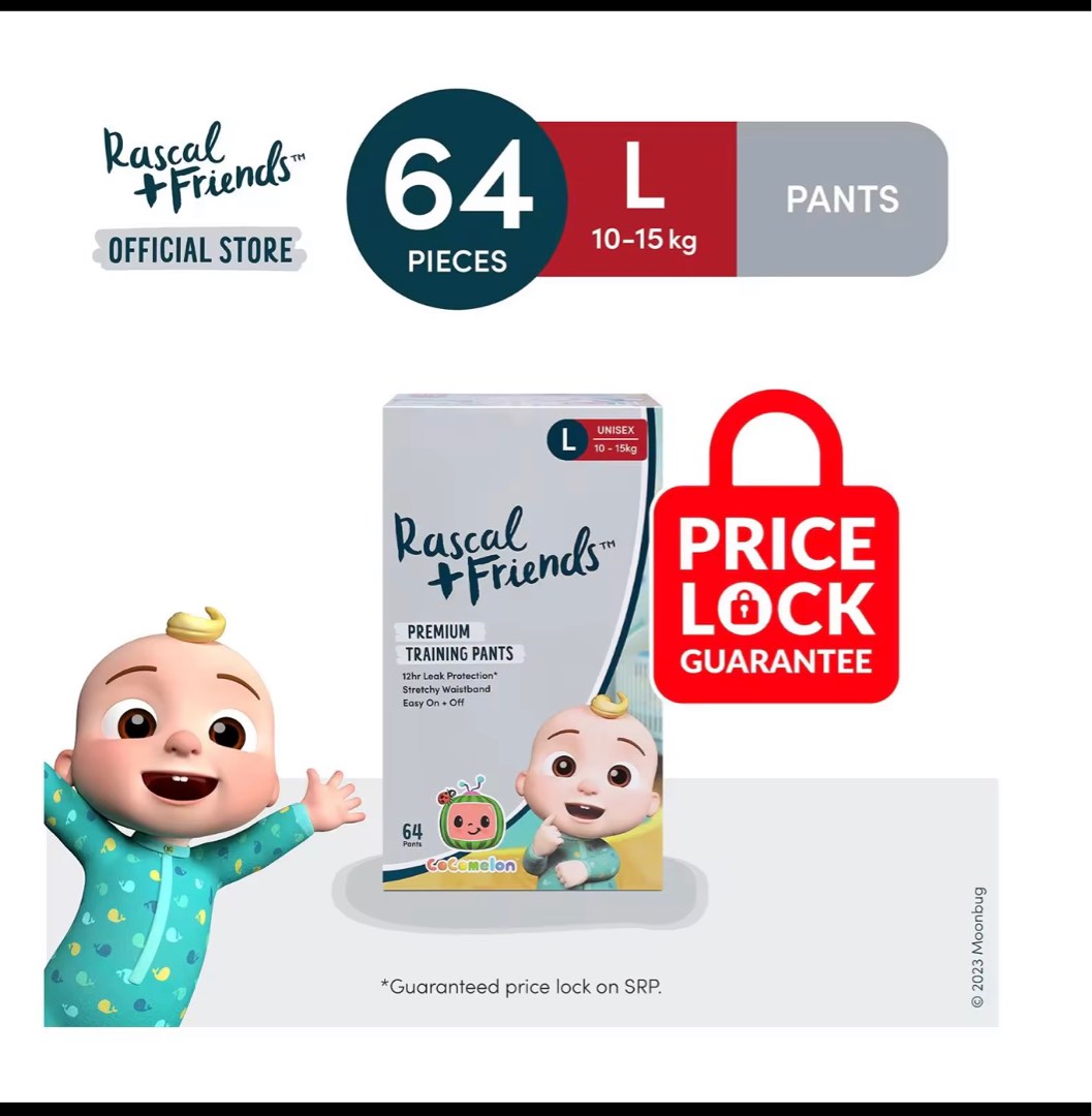 Rascal & Friends Cocomelon Pant Diaper - L, Babies & Kids, Bathing ...