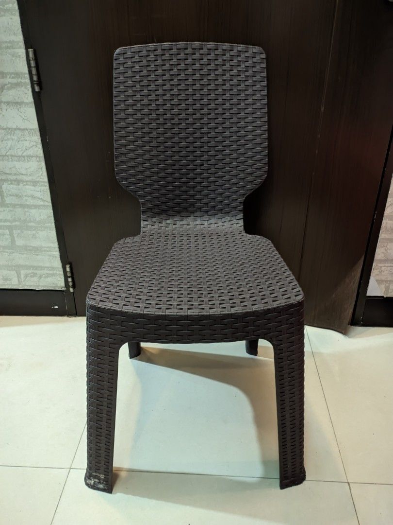 Rattan Plastic Chair (Stackable), Furniture & Home Living, Furniture ...