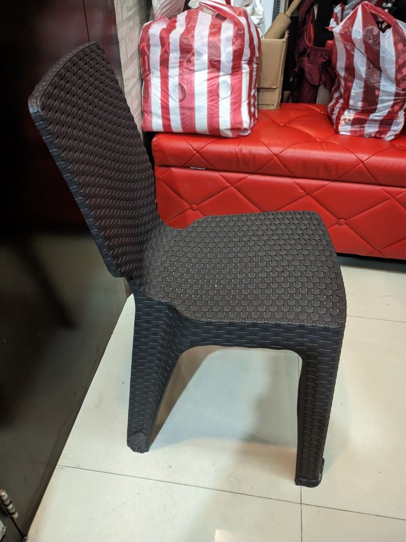 Rattan Plastic Chair (Stackable), Furniture & Home Living, Furniture ...