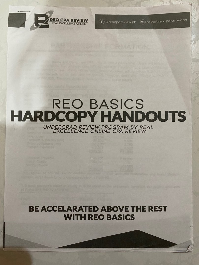REO Basics Hardcopy Handouts , Hobbies & Toys, Books & Magazines, Textbooks on Carousell