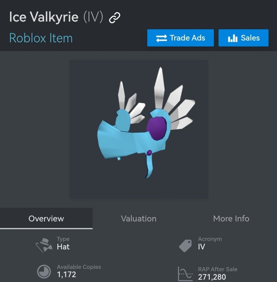 Roblox Demand Limited - Ice Valk, Video Gaming, Gaming Accessories, In ...