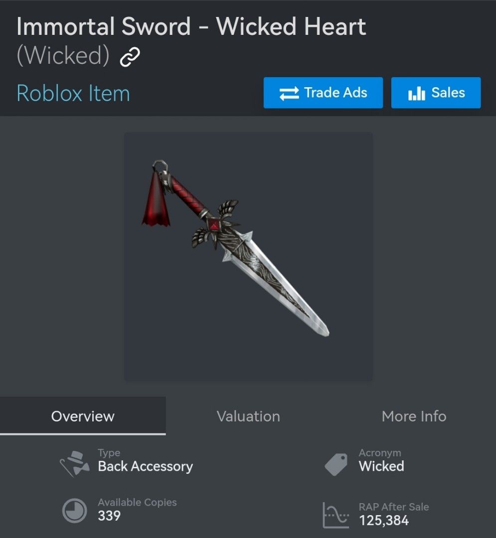 Roblox Demand Limited - Wicked, Video Gaming, Gaming Accessories, In ...