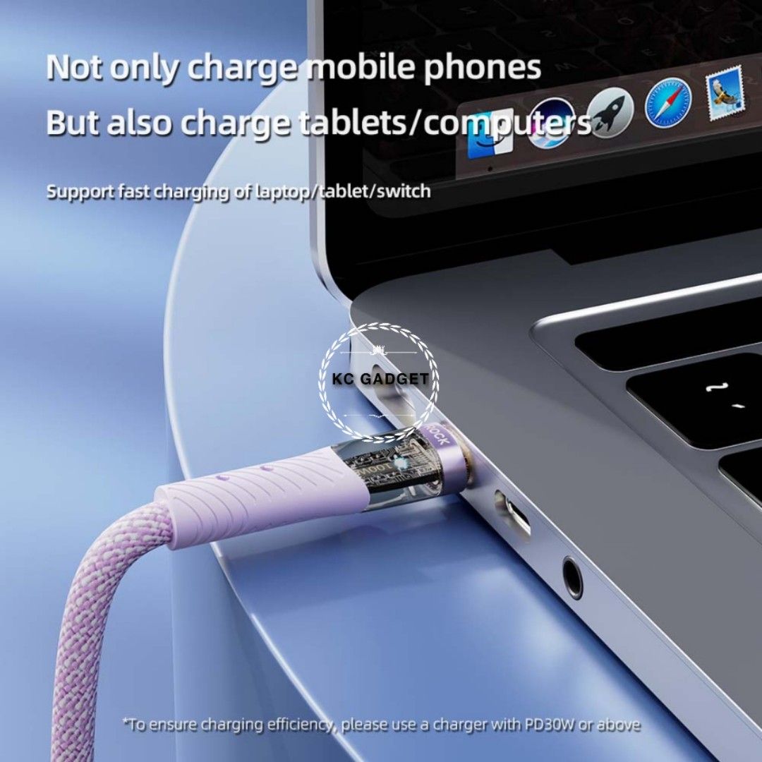 ROCK SPACE Z21 PD 100W TYPE C TO TYPE C FAST CHARGE CABLE, Mobile ...