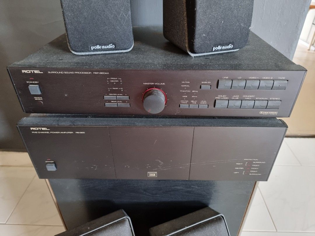 Rotel Amplifier, sound processor, Polk audio speakers and subwoofer, Audio, Other Audio ...