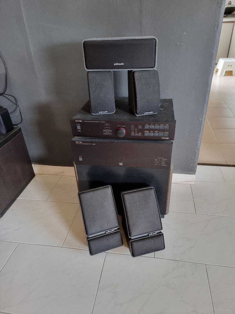 Rotel Amplifier, sound processor, Polk audio speakers and subwoofer, Audio, Other Audio ...