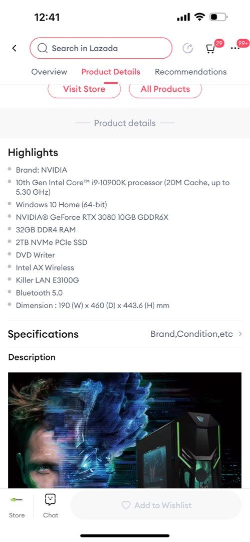Rtx 3080 predator desktop i9 cpu, Computers & Tech, Desktops on Carousell