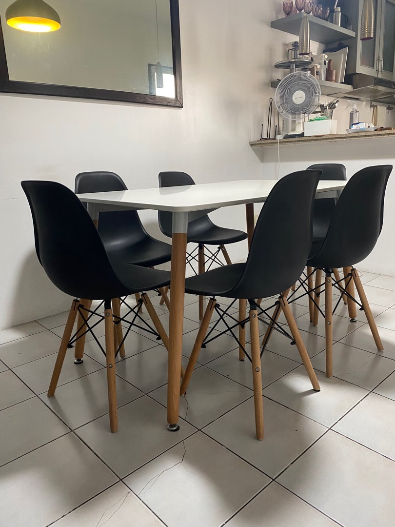 Scandi Nordic Dining Set (Table Chairs 6 seater) on Carousell