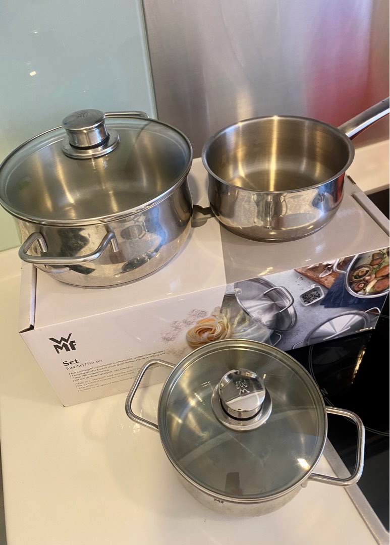 WMF Set of 3 pots, Furniture & Home Living, Kitchenware & Tableware ...