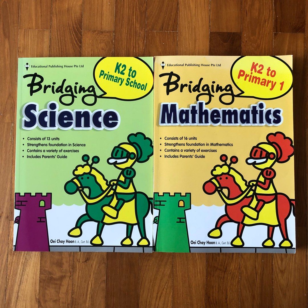 Set of 4 EPH Bridging K2 to P1 English Math and Science workbooks ...
