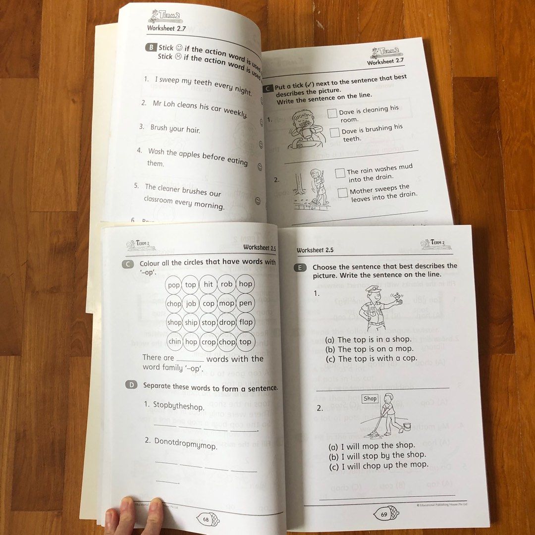 Set of 4 EPH Bridging K2 to P1 English Math and Science workbooks ...