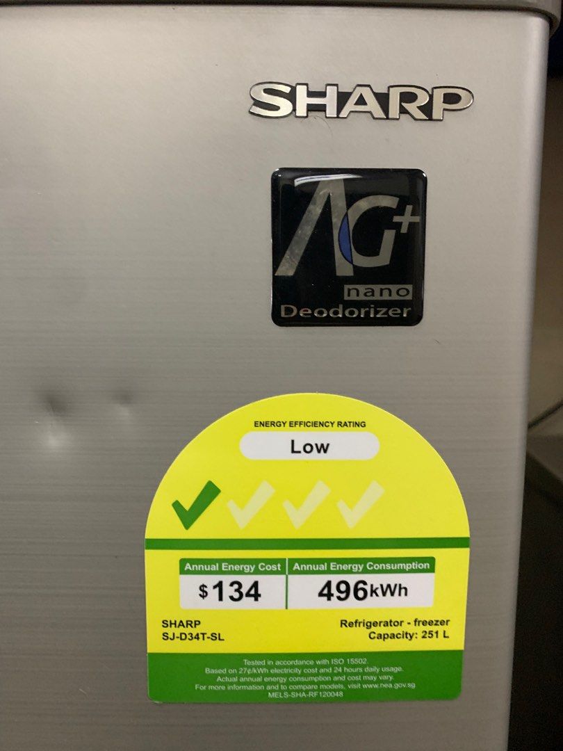 Sharp Fridge, 251L, TV & Home Appliances, Kitchen Appliances ...