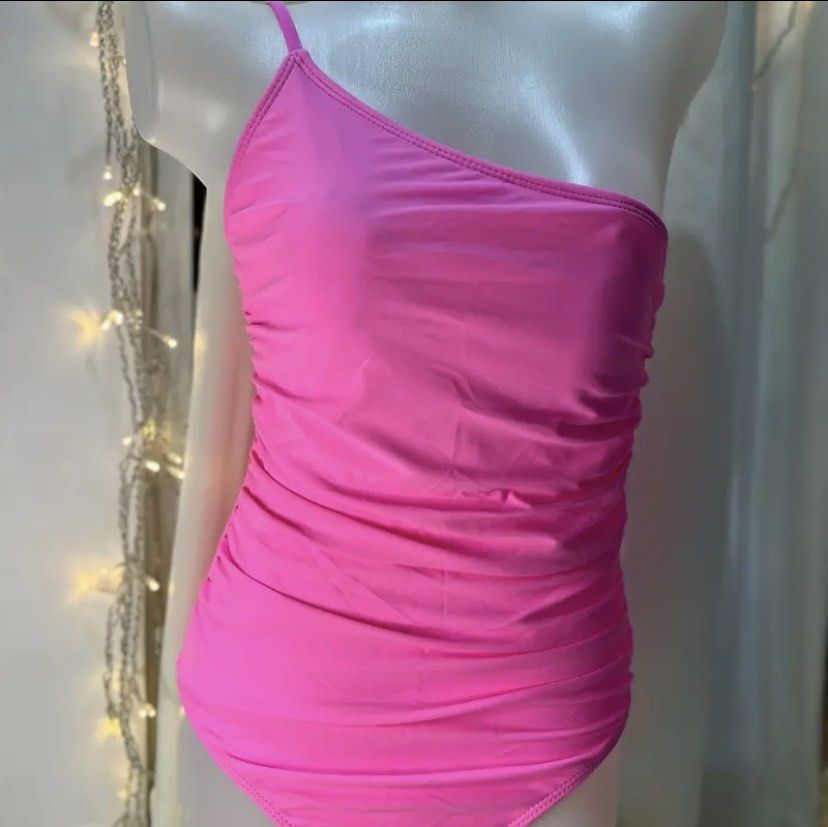 Shein One Sided Pink Swimsuit, Women's Fashion, Swimwear, Bikinis ...