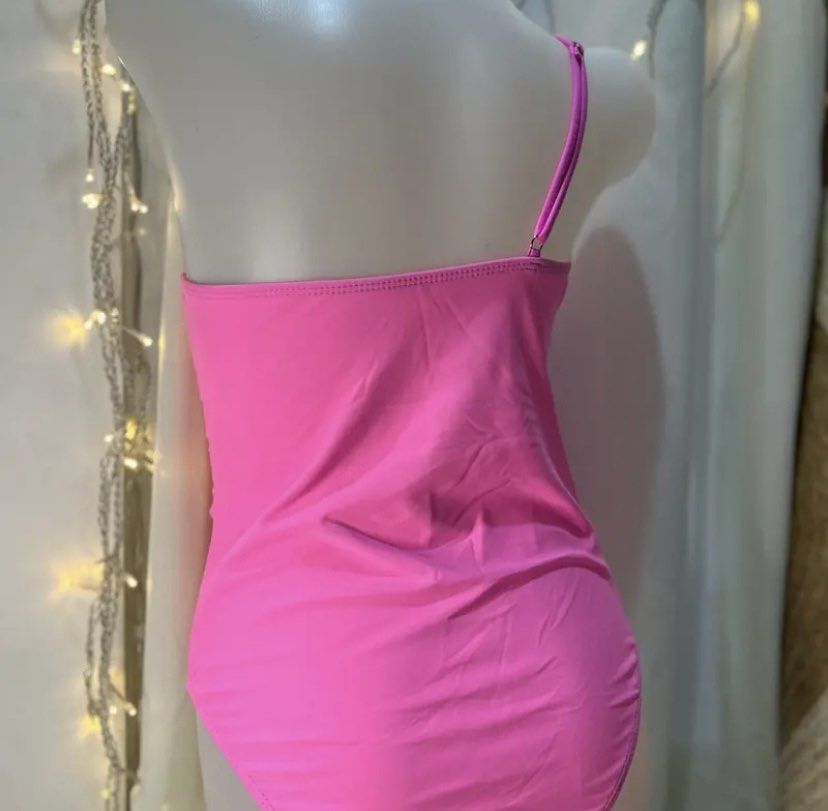 Shein One Sided Pink Swimsuit, Women's Fashion, Swimwear, Bikinis ...