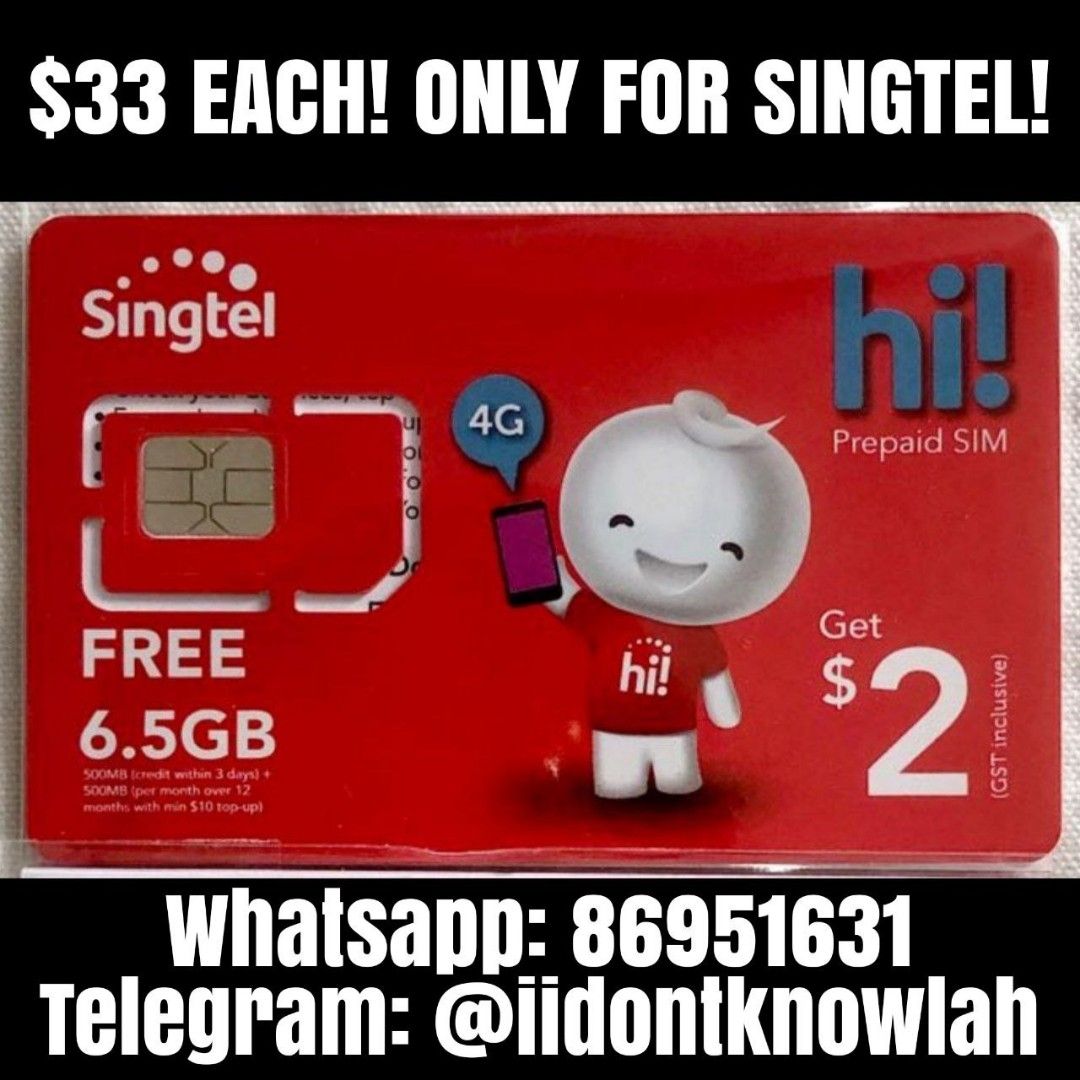Singtel Prepaid Sim, Mobile Phones & Gadgets, Mobile & Gadget ...