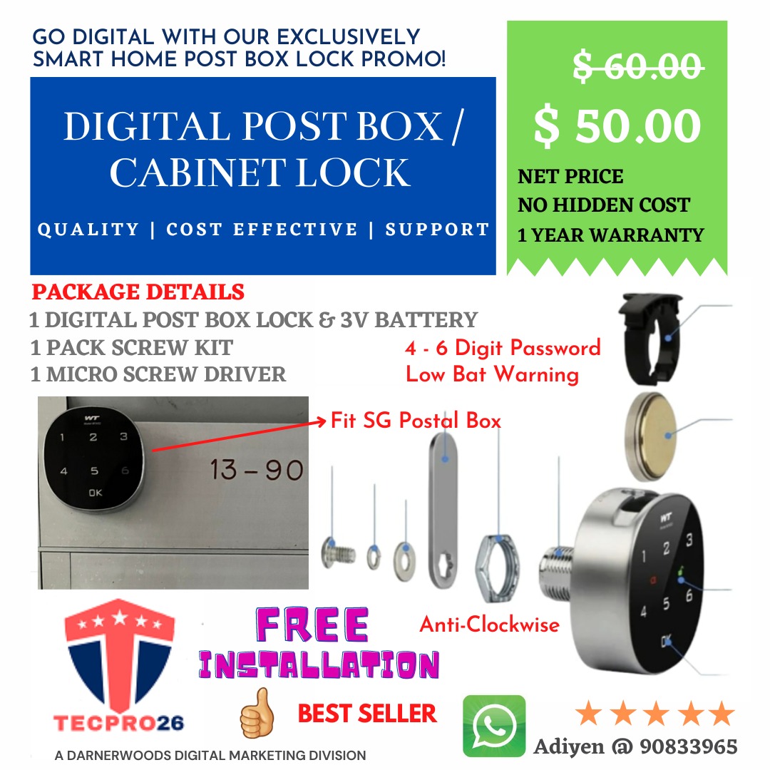 Smart Digital Post Box / Cabinet Lock / Door Access Control / CCTV ...