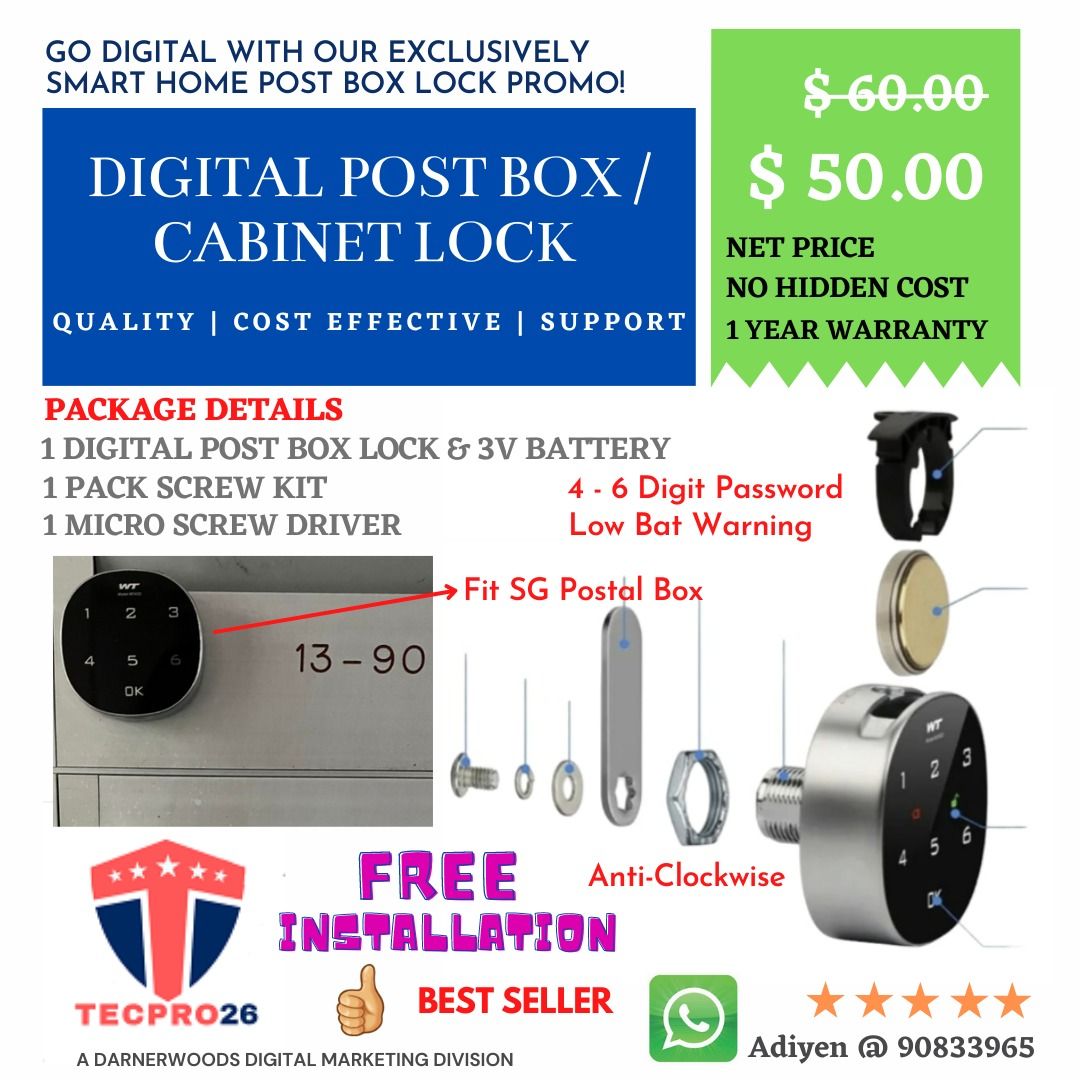 Smart Digital Post Box / Cabinet Lock / Door Access Control / CCTV ...