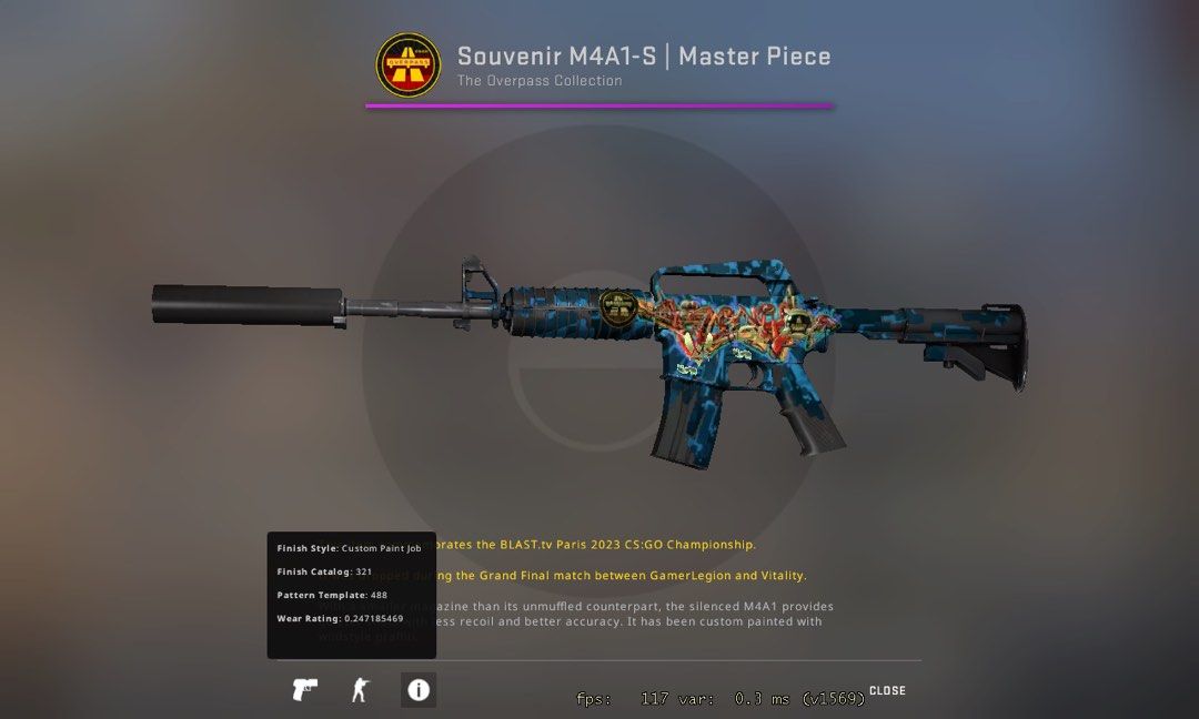 SOUVENIR M4A1-S | MASTER PIECE (FT), Video Gaming, Gaming Accessories, In-Game Products on Carousell