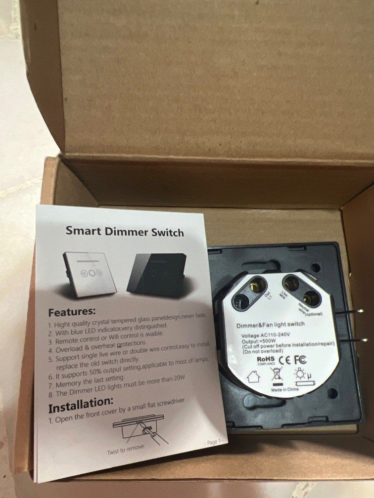 Touch light switch, TV & Home Appliances, TV & Entertainment ...