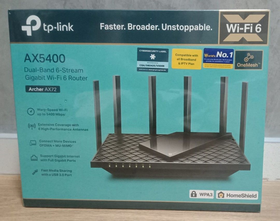Tp link Ax5400 dual band 6 stream gigabit WiFi router, Computers & Tech ...