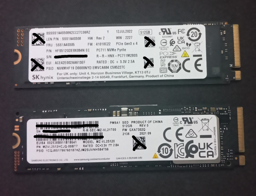 Three (3) 512GB OEM NVMe SSDs, Computers & Tech, Parts & Accessories ...