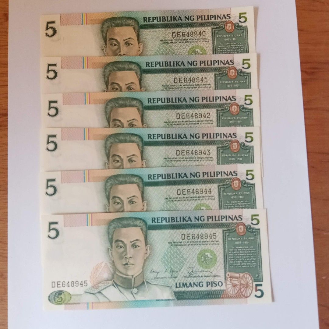 UNCIRCULATED 5 PESO BILL, Hobbies & Toys, Memorabilia & Collectibles ...