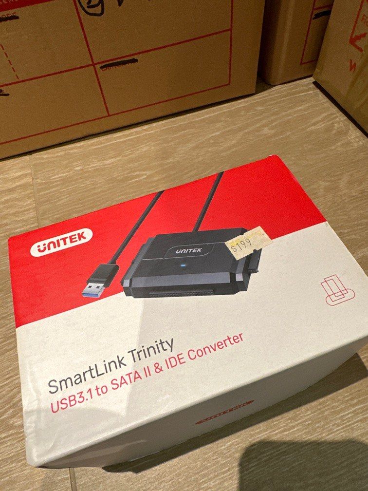 UNITEK SmartLink Trinity USB3.1 to SATA I & IDE Converter, 電腦＆科技, 電腦周邊及配件, 硬碟及儲存器 - Carousell