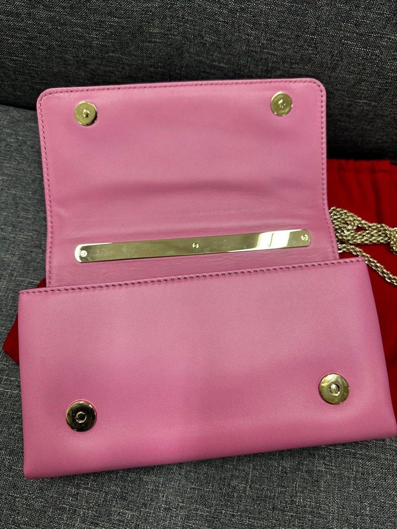 Valentino Wallet on Chain in Pink, Luxury, Bags & Wallets on Carousell