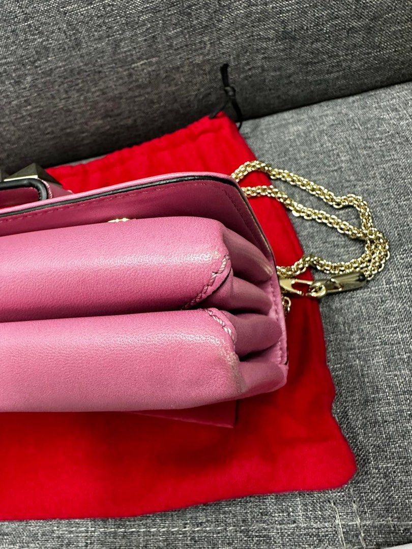 Valentino Wallet on Chain in Pink, Luxury, Bags & Wallets on Carousell