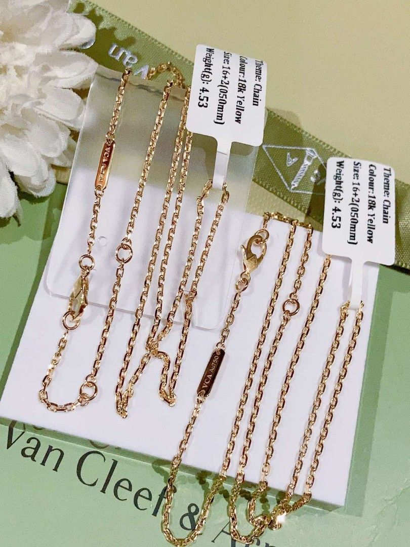 Vca Chain with serial 16 to 20" 18k Gold Hk Setting on Carousell