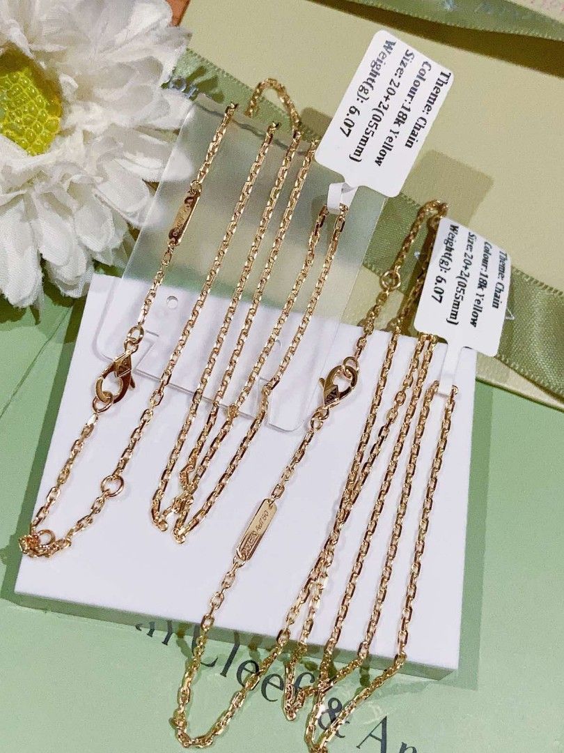Vca Chain with serial 16 to 20" 18k Gold Hk Setting on Carousell