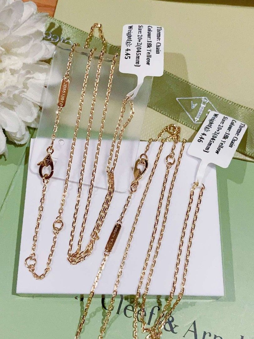 Vca Chain with serial 16 to 20" 18k Gold Hk Setting on Carousell