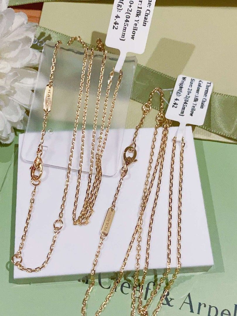Vca Chain with serial 16 to 20" 18k Gold Hk Setting on Carousell