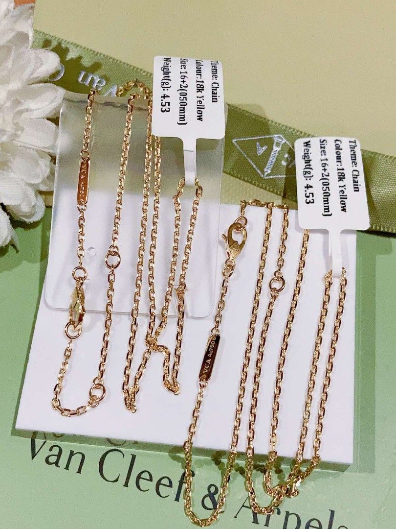 Vca Chain with serial 16 to 20" 18k Gold Hk Setting on Carousell