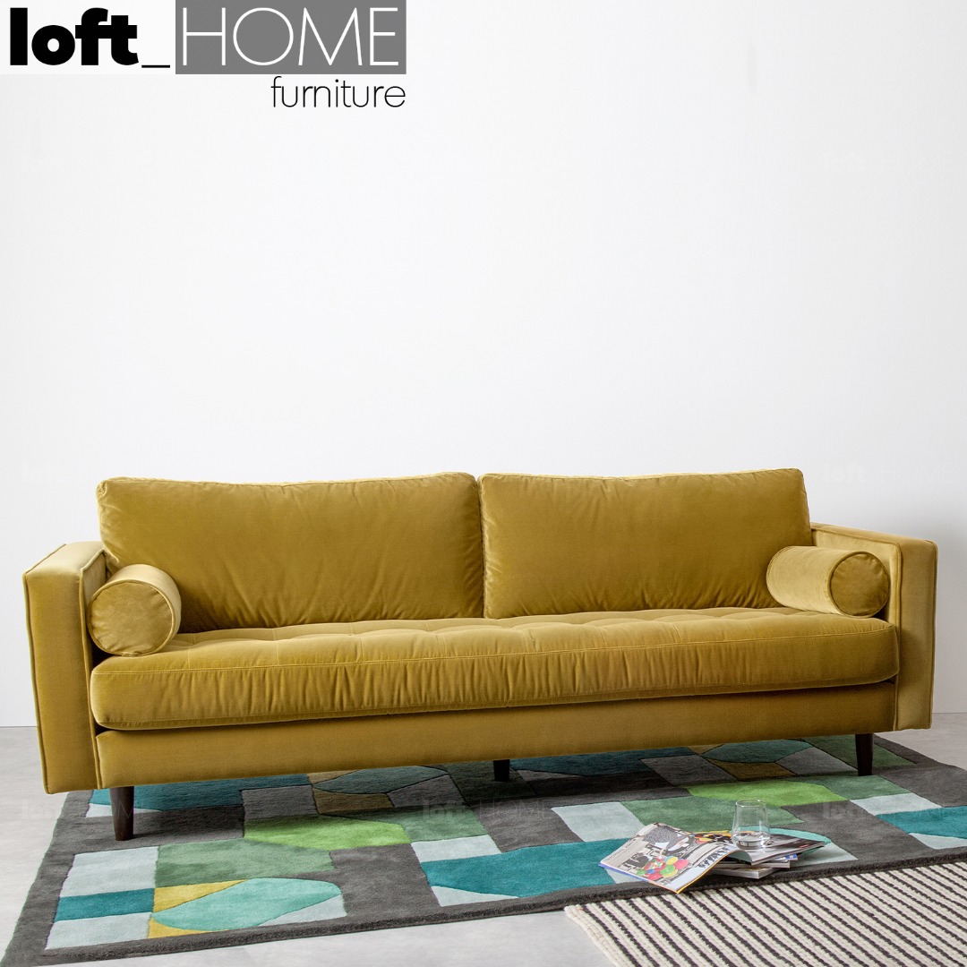 Velvet Sofa 3 Seater Gold SCOTT, Furniture & Home Living, Furniture ...